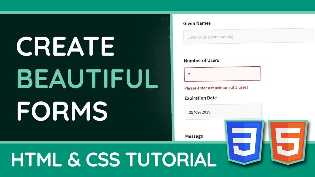 Styling HTML Forms With CSS Web Design UX Tutorial Designing For