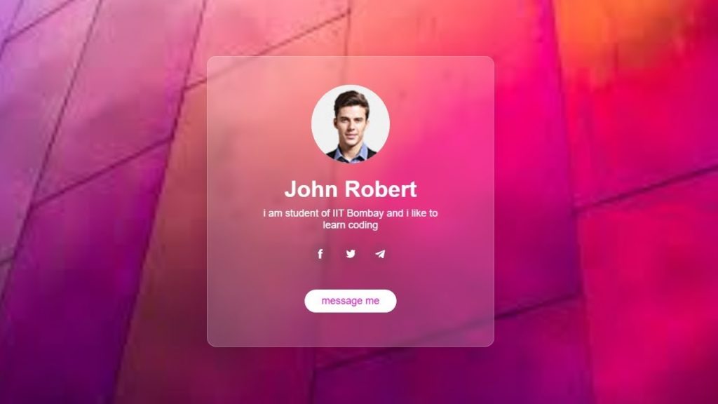 Awesome Glass Morphism Web Design Using Only HTML And CSS Glass