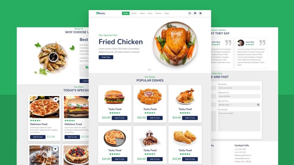 Complete Responsive Food Restaurant Website Design Using Html Css