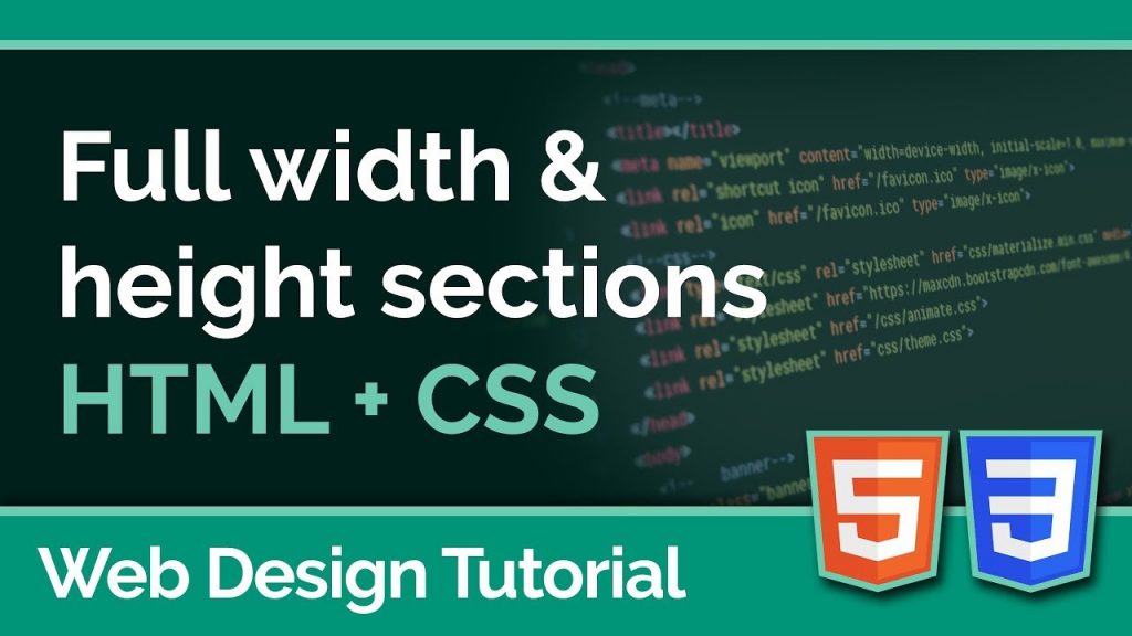 Creating Full Page Sections using HTML & CSS - Web Design Tutorial ...
