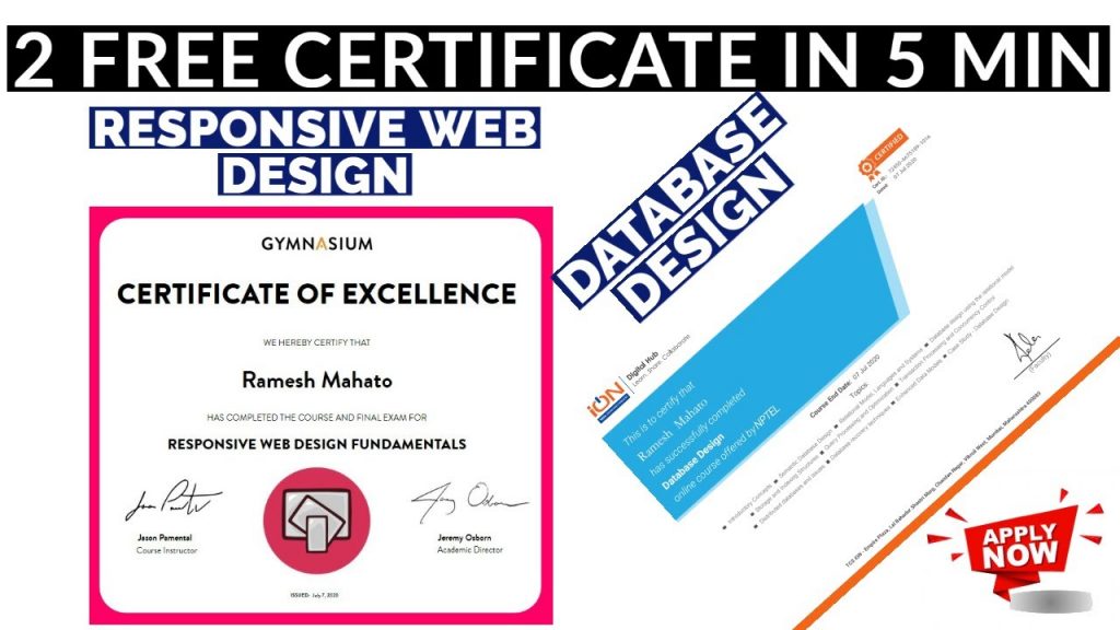 Free Certification Courses | Responsive Web Design | Database Design ...