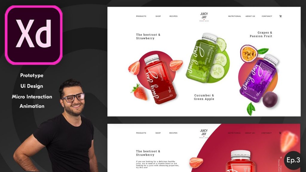 Adobe XD Web Design Animation Techniques Course - Part 1. Clean and ...