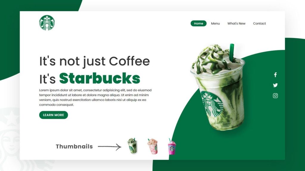 Starbucks Landing Page Website Design Using Html Css And Javascript Step By Step Web Design 8270