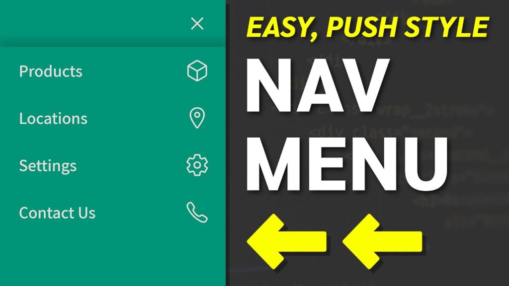 How To Create A Push Navigation Menu Html Css Web Design Tutorial 3743