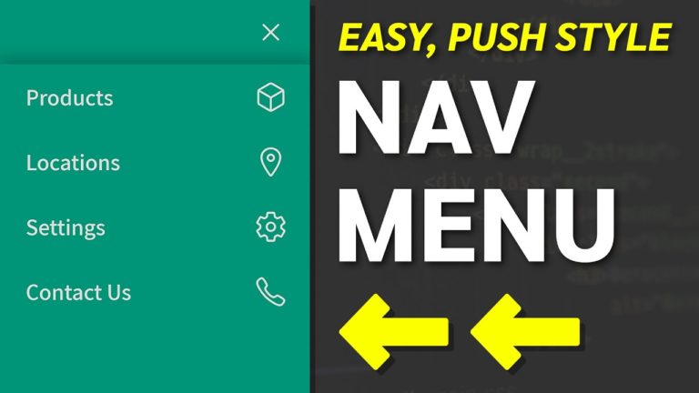 How To Create A Push Navigation Menu Html Css Web Design Tutorial 9487