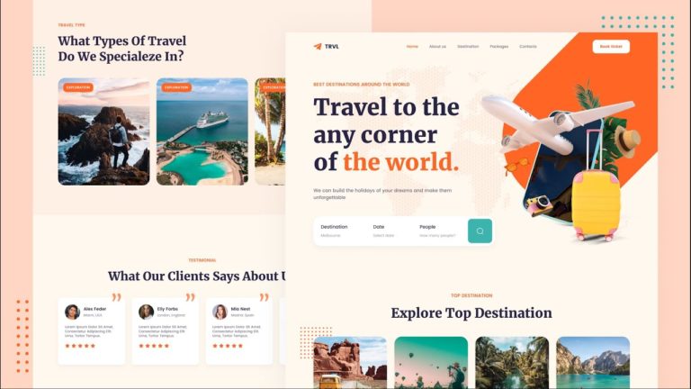 Travel Website Design in Figma | Web Design Figma Tutorial | Designing ...