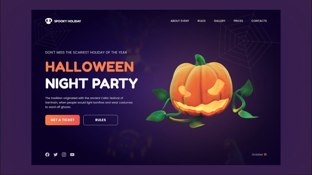 Halloween Web Design | Web Design Figma | Web Design Tutorial ...