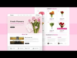 Create A Responsive E-Commerce Flower Shop Website Design Using Pure HTML & CSS Only | Designing ...