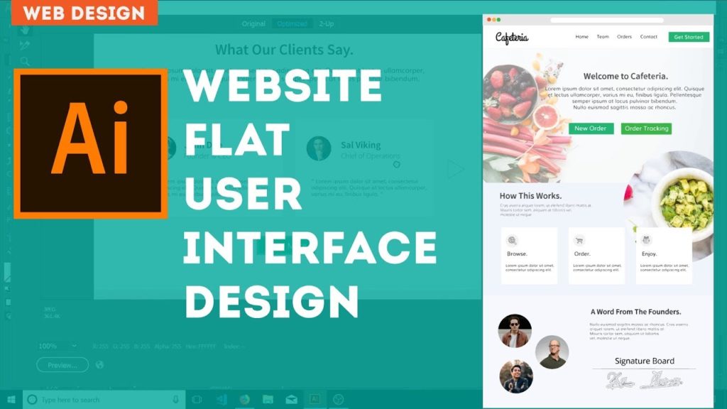 [Web Design] Site Flat UI Design - Food/Cafeteria Website UI ...