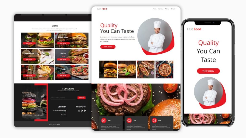 Responsive Fast Food Web Design Using HTML and CSS | A Step-by-Step Tutorial | Designing for ...