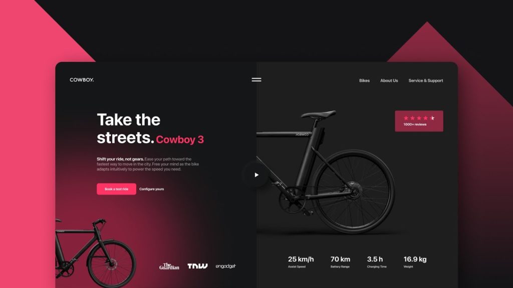 Designing an e-Bike Landing Page UI Design in Figma - Speed Art ...
