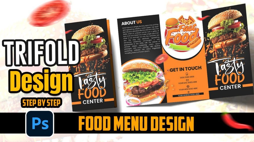 Food Menu Design | Trifold Design | Photoshop Tutorial | Graphic Design ...