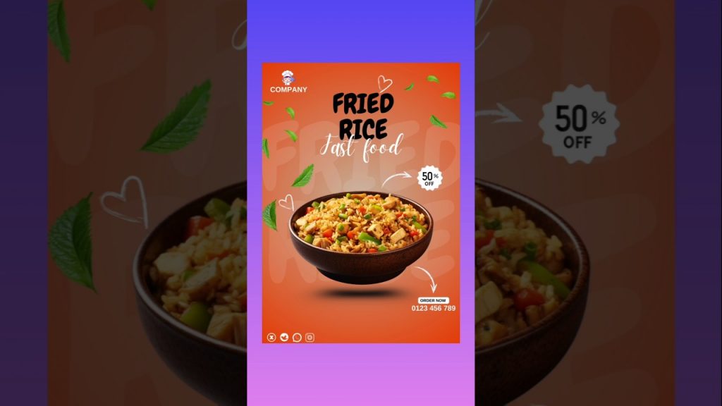 How to Design Fried Rice Poster design in Canva with easy steps ...