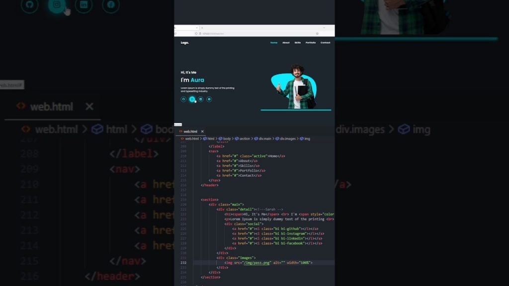 Personal Portfolio website design using pure HTML, CSS & JAVASCRIPT ...